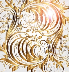Gold seamless floral background Royalty Free Vector Image
