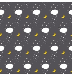 Seamless pattern with clouds and moon Royalty Free Vector