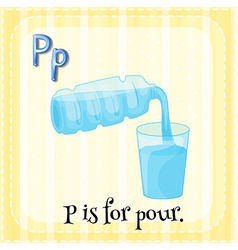 Alphabet tracing worksheet with letter p and p Vector Image