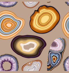 Seamless pattern with geode and agate cuts Vector Image