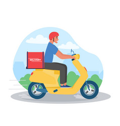 Fast and free delivery in short time on scooters Vector Image