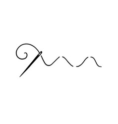 Tailor needle with thread Royalty Free Vector Image