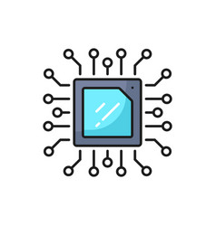 Computer chip icon Royalty Free Vector Image - VectorStock
