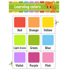 Learning colors blue color flashcard for kids Vector Image