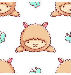 Simple seamless pattern cute kawaii hand drawn Vector Image