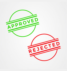 Approved and rejected stamp Royalty Free Vector Image