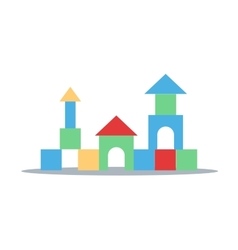 Colorful blocks toy building tower castle house Vector Image