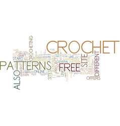 Free crochet text background word cloud concept Vector Image