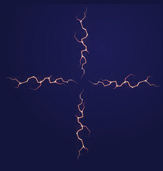 Realistic lightnings electricity thunder light Vector Image