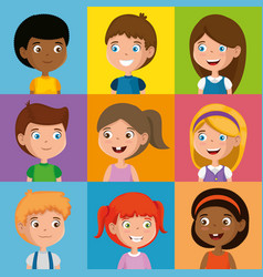 Group of boys friends characters Royalty Free Vector Image