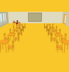 School classroom furniture cartoon set chalkboard Vector Image