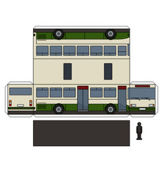Paper model a long city bus Royalty Free Vector Image