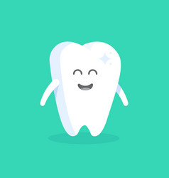 Cute cartoon tooth character with face eyes and Vector Image