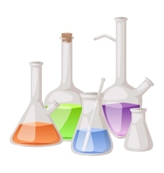 3d chemistry laboratory experimental flask Vector Image
