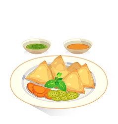 Samosa logo national indian and arabic food Vector Image