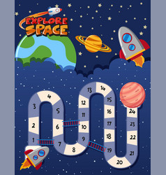 Game template with many planets in space Vector Image
