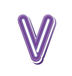 Letter l in purple neon font Royalty Free Vector Image