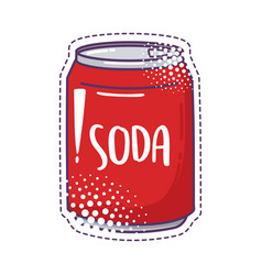 Soda can pop art element sticker icon isolated Vector Image
