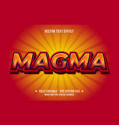 Editable text effect gradient magma with red Vector Image
