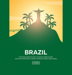 Travel poster to brazil flat Royalty Free Vector Image