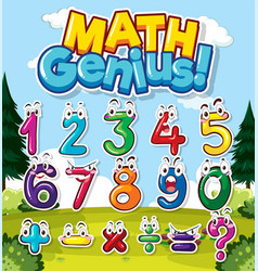 Asian girl holding math number five Royalty Free Vector