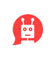 Chatbot in red speech bubble Royalty Free Vector Image