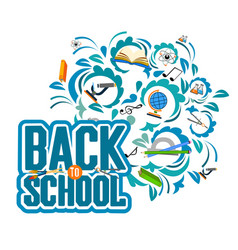 School background with tree Royalty Free Vector Image