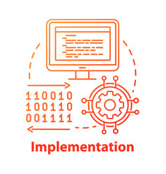 Implementation concept icon software coding Vector Image
