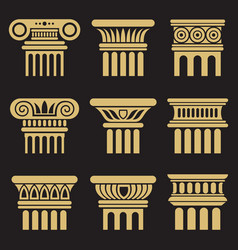 Simple ancient column line icon symbol and sign Vector Image