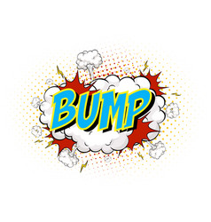 Word bump on comic cloud explosion background Vector Image