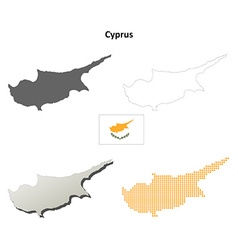 Cyprus outline map set Royalty Free Vector Image