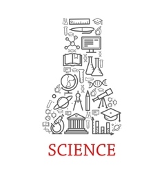 Outline science elements icons Royalty Free Vector Image
