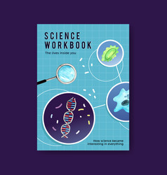 Science cover book design with laboratory Vector Image
