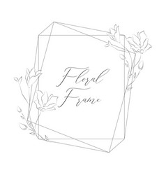 Delicate floristic geometric frame Royalty Free Vector Image
