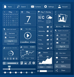 Flat ui template ui template Royalty Free Vector Image