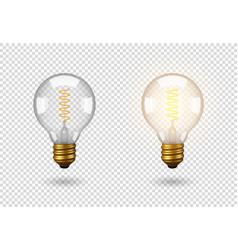 Edison realistic antique glowing light bulb Vector Image