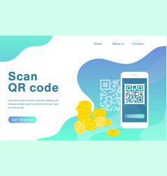 Flat identification card and qr code Royalty Free Vector