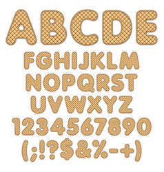 Alphabet letters numbers signs of gingerbread Vector Image