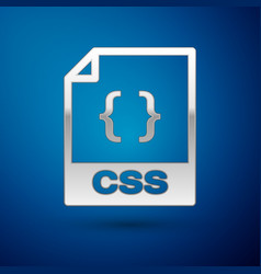 Silver css file document icon download css button Vector Image