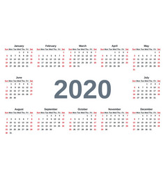 2020 spanish calendar template year planner Vector Image