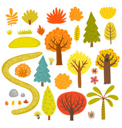Forest set trees Royalty Free Vector Image - VectorStock