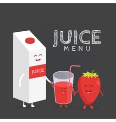 Funny cute juice drawn with a smile eyes and Vector Image