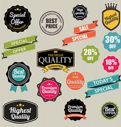 Set stickers and ribbons Royalty Free Vector Image