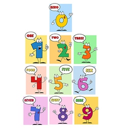 Friendly cartoon numbers set Royalty Free Vector Image