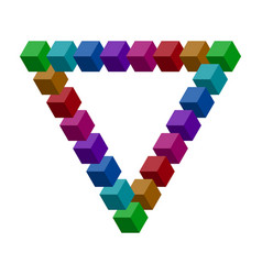 Penrose impossible tribar triangle engraving Vector Image