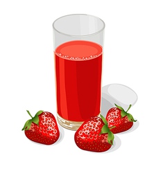 Happy strawberry juice cartoon characters Vector Image