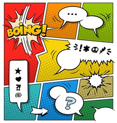 Comic book page cover design concept Royalty Free Vector