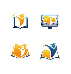 Online school logo learning logo design Royalty Free Vector