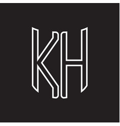 Kh logo monogram with emblem shield shape design Vector Image