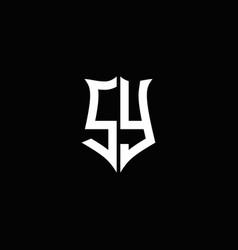 Sy monogram logo circle ribbon style outline Vector Image